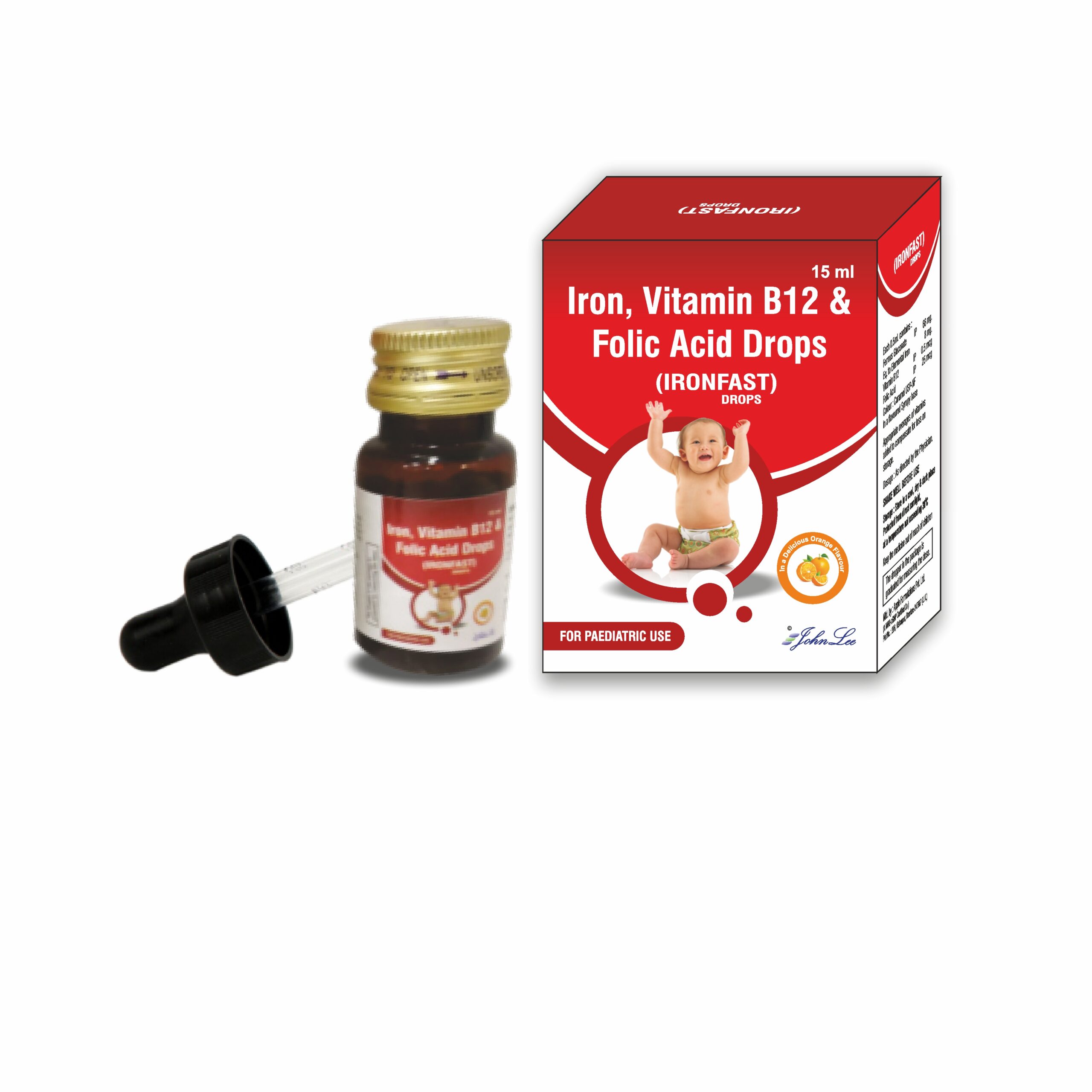 Ferrous + Gluconate + Elemental Iron + Folic Acid; Ironfast Drop