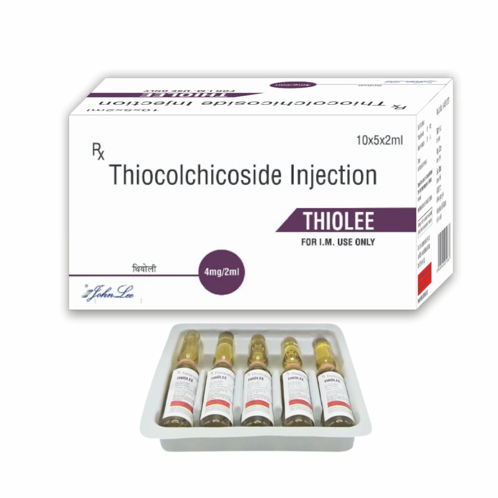 Thiocolchicoside IP 4 Mg/2 ML; Thiolee: Used for muscle relaxation
