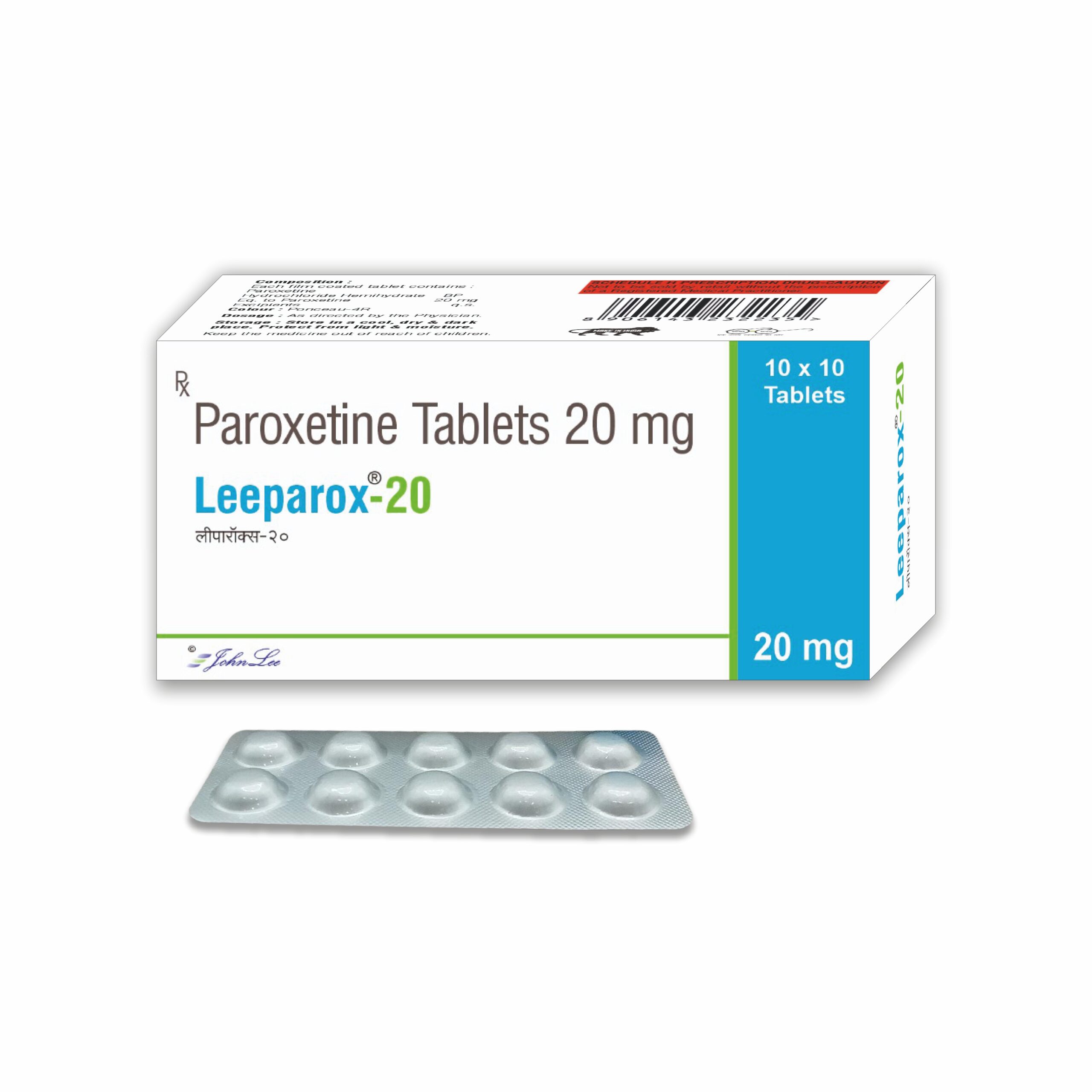 Paroxetine Hcl Hemihydrate BP 20 Mg; Leeparox-20