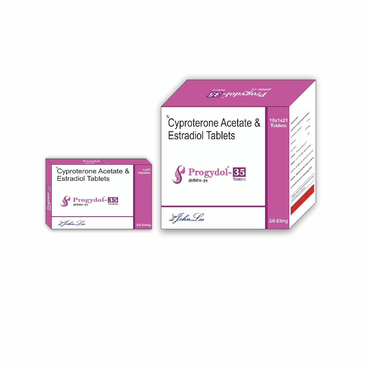 Cyproterone Acetate 2 Mg+Ethinyl Estradiol 0.035 Mg; Progydol-35