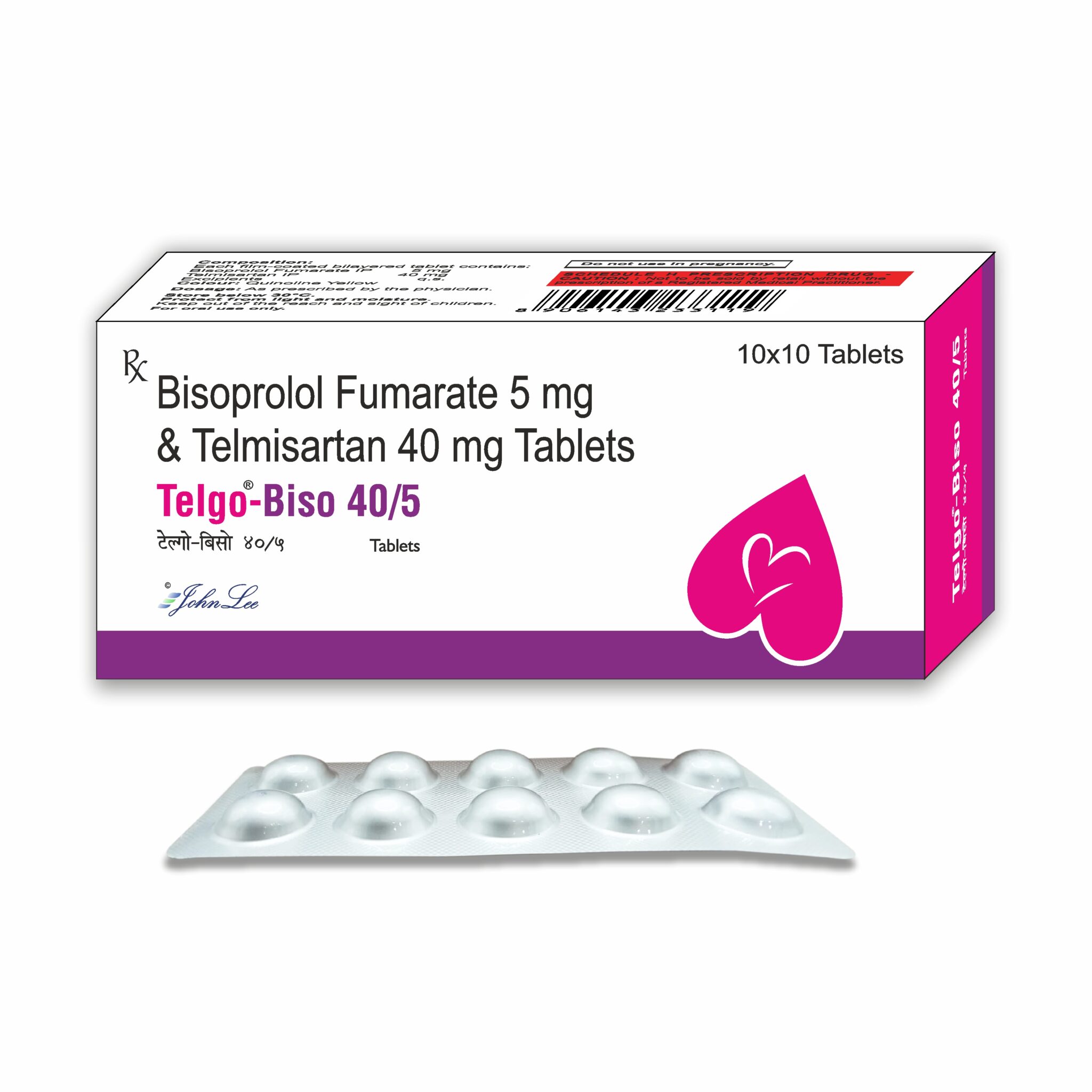 Telmisartan IP 40 Mg + Bisoprolol Fumarate 5 Mg; Telgo-Biso 40/5