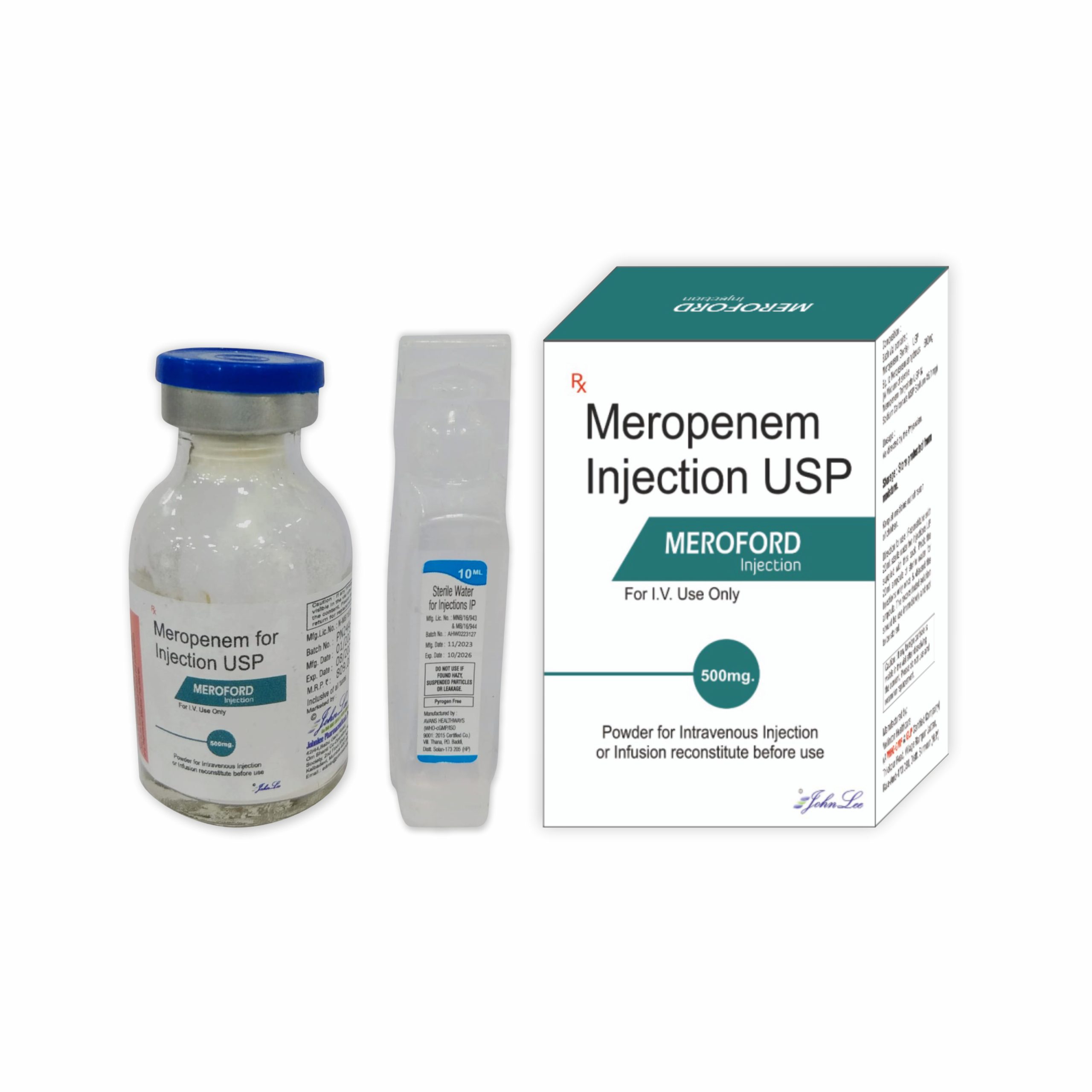 Sterile Meropenem USP 500 Mg; Meroford-500: Bacterial infections