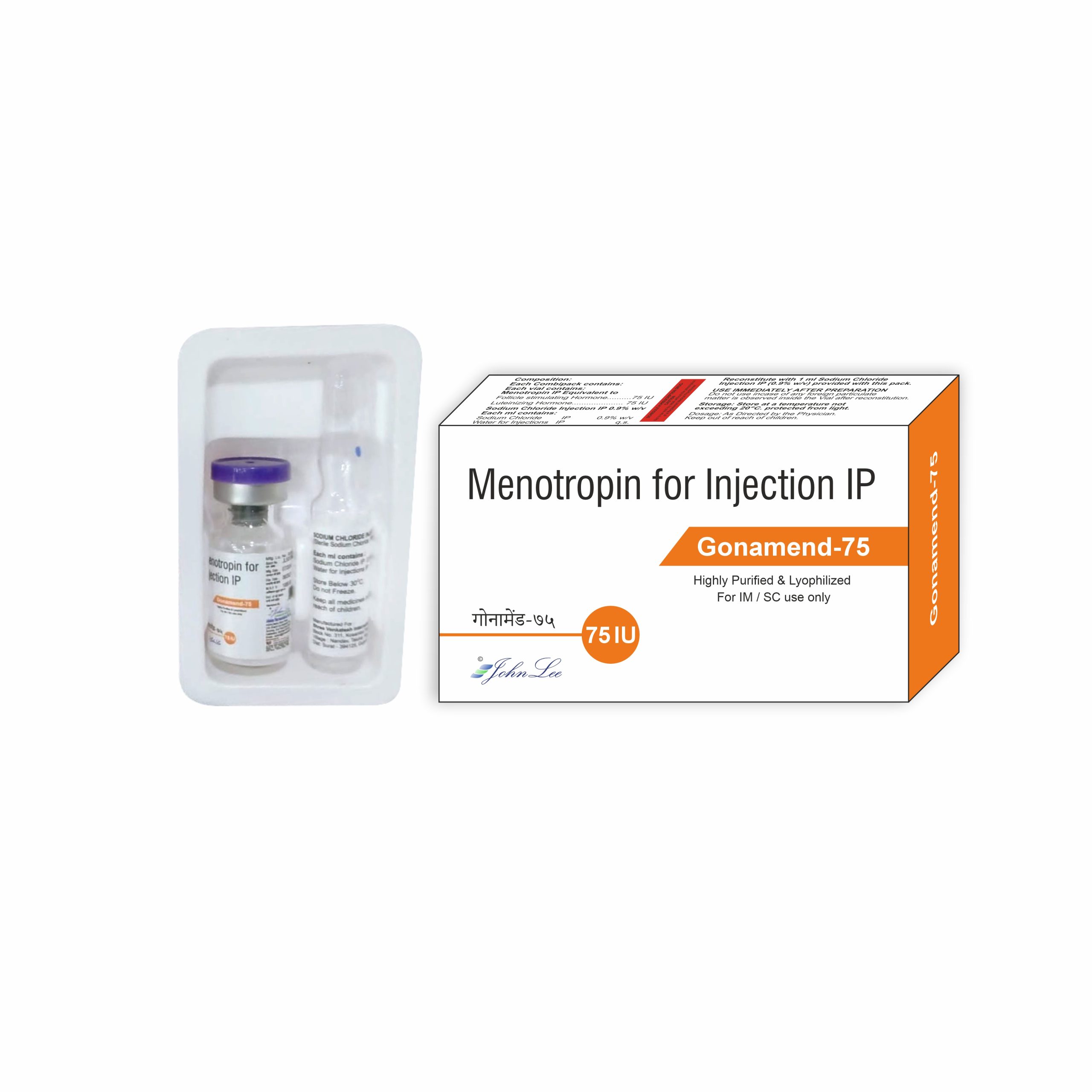 Gonamend-75; Menotrophine IP 75 IU: Treat female infertility