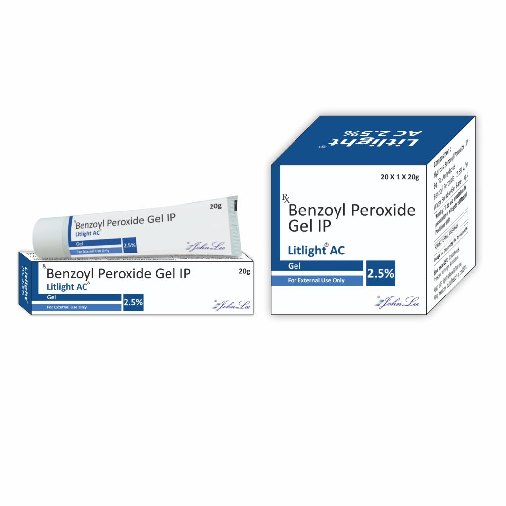 Benzoyl Peroxide IP 2.5% w/w; Litlight AC 2.5% Gel: Treat Acne